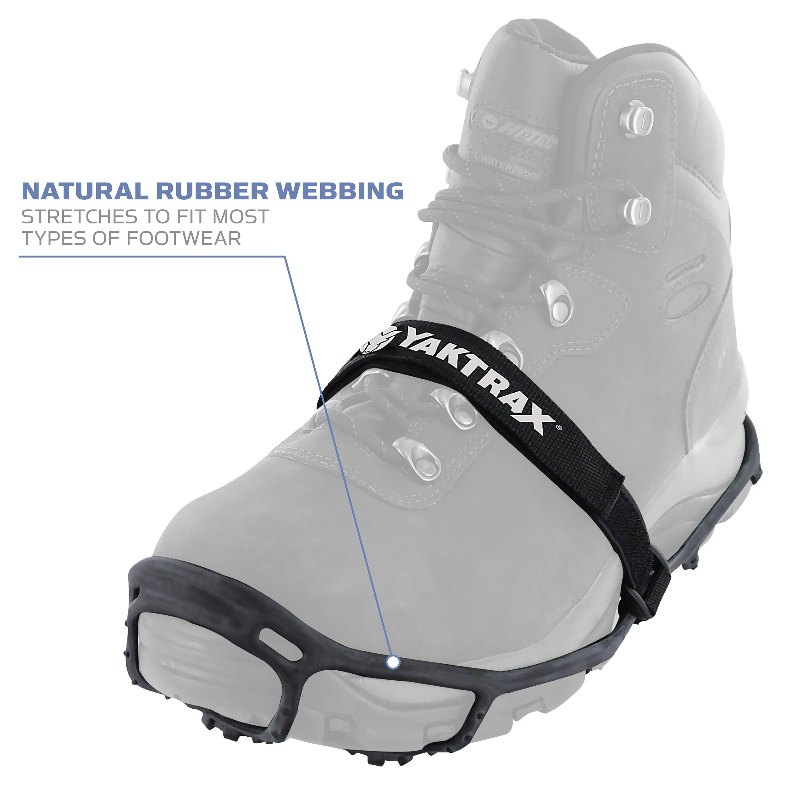 Yaktrax Spikes for Walking on Ice and Snow (1 Pair), :Large/X-large (Shoe Size: W 9.5+/M 8-12) , Black