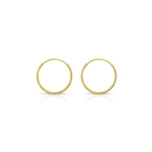 14k solid gold endless hoop earrings sizes 10mm - 20mm, thin cartilage, helix earring, nose hoop, tragus earring, 100% real 14k gold (10mm)