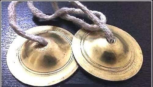 HAND MADE BRASS TINGSHA CYMBALS CHIMES BELL METAL KARTALS ISKON KIRTAN