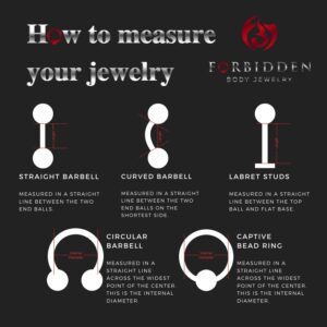 Forbidden Body Jewelry 16g Titanium 8mm Tragus Earring, Helix Earring and Labret Piercing Stud with CZ Crystal