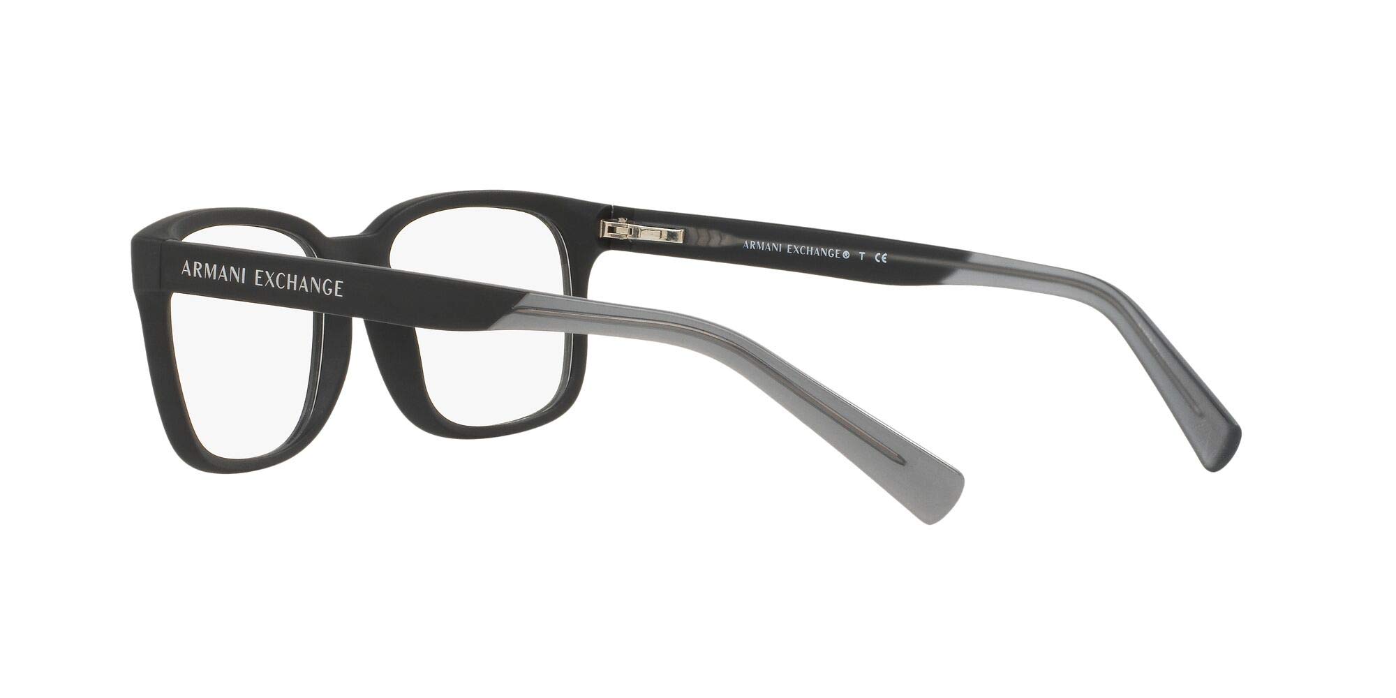 A|X ARMANI EXCHANGE Men's AX3029 Square Prescription Eyeglass Frames, Matte Black/Demo Lens, 54 mm