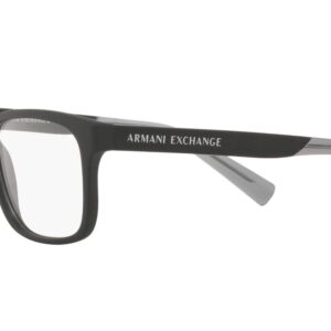 A|X ARMANI EXCHANGE Men's AX3029 Square Prescription Eyeglass Frames, Matte Black/Demo Lens, 54 mm