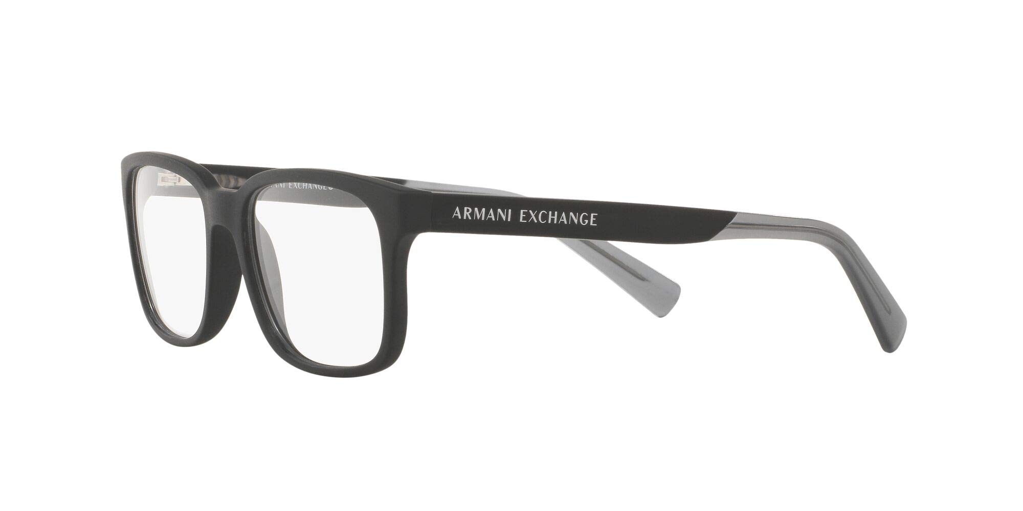 A|X ARMANI EXCHANGE Men's AX3029 Square Prescription Eyeglass Frames, Matte Black/Demo Lens, 54 mm