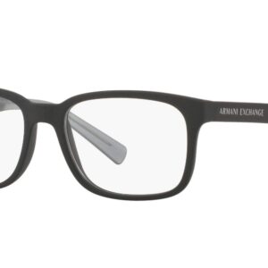 A|X ARMANI EXCHANGE Men's AX3029 Square Prescription Eyeglass Frames, Matte Black/Demo Lens, 54 mm