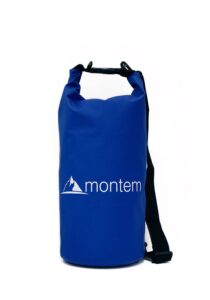 premium waterproof bag/roll top dry bag - perfect for kayaking/boating/canoeing/fishing/rafting/swimming/camping/snowboarding crafted by montem (blue, 10l)