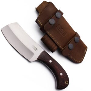 gcs handmade micarta handle d2 tool steel tactical hunting knife with leather sheath full tang blade designed for hunting & edc gcs 16