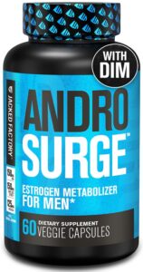 androsurge estrogen blocker for men - natural muscle builder for men with dim, long jack, & grape seed extract for increased vitality & performance - 60 veggie pills