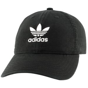 adidas originals women's relaxed fit adjustable strapback cap, black/white, one size