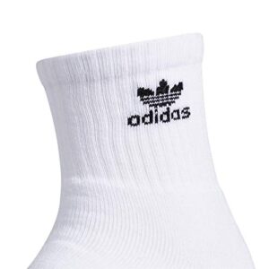 adidas Originals Trefoil Quarter Socks (6-Pair), White/Black, Large