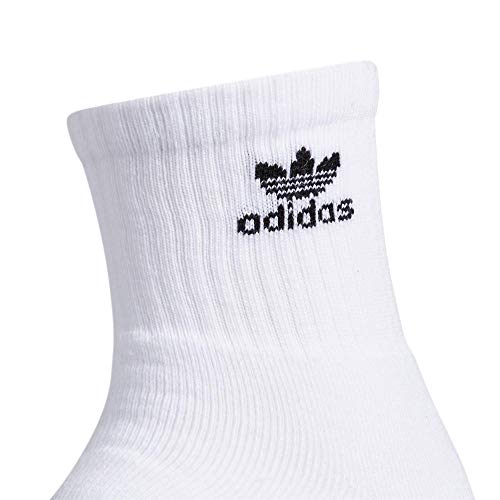 adidas Originals Trefoil Quarter Socks (6-Pair), White/Black, Large