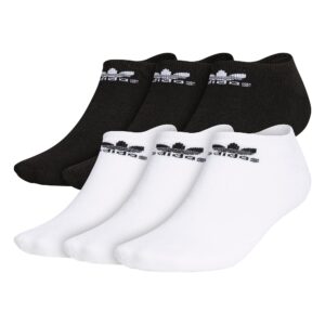 adidas originals trefoil no show socks (6-pair), white/black, large