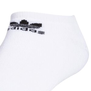 adidas Originals Trefoil No Show Socks (6-Pair), White/Black, Large