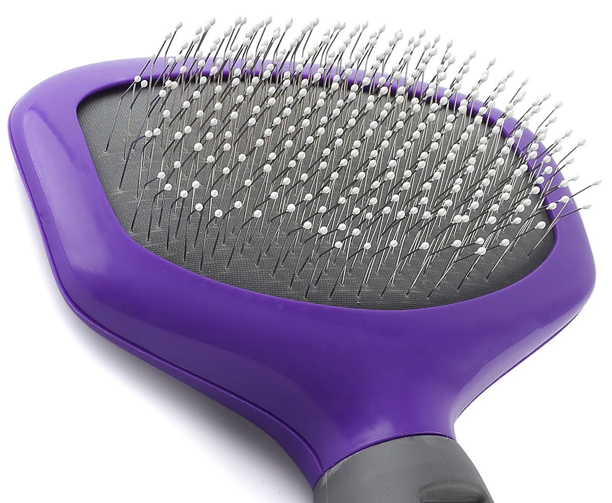 Hertzko Pin Brush for Dogs and Cats with Long or Short Hair – Great for Detangling and Removing Loose Undercoat or Shed Fur – Ideal for Everyday Brushing (Wide Brush)