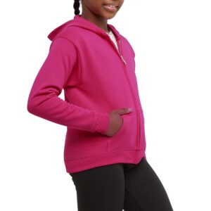 Hanes girls Comfortsoft Ecosmart Full-zip Hoodie Hooded Sweatshirt, Amaranth, Medium US