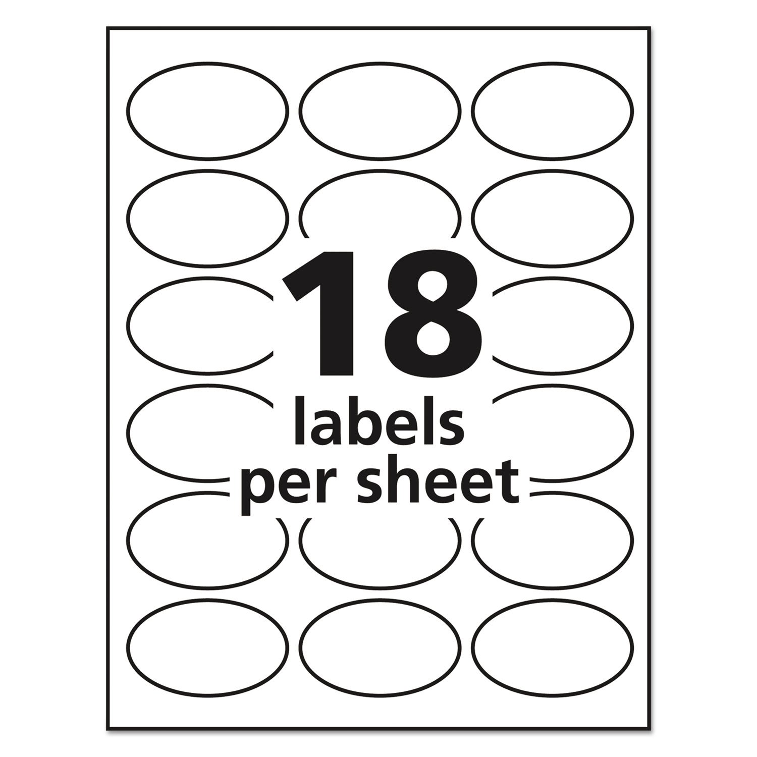 Avery® Easy Peel® Print-To-The-Edge Permanent Inkjet/Laser Oval Labels, 22804, 1 1/2" x 2 1/2", Glossy White, Pack Of 180