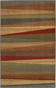 mohawk home mayan sunset stripe 7' 6" x 10' area rug - tan - perfect for living room, dining room, office