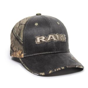 Hat - RAM Camouflage Weathered Ball Cap 3-D Embroidered with Applique