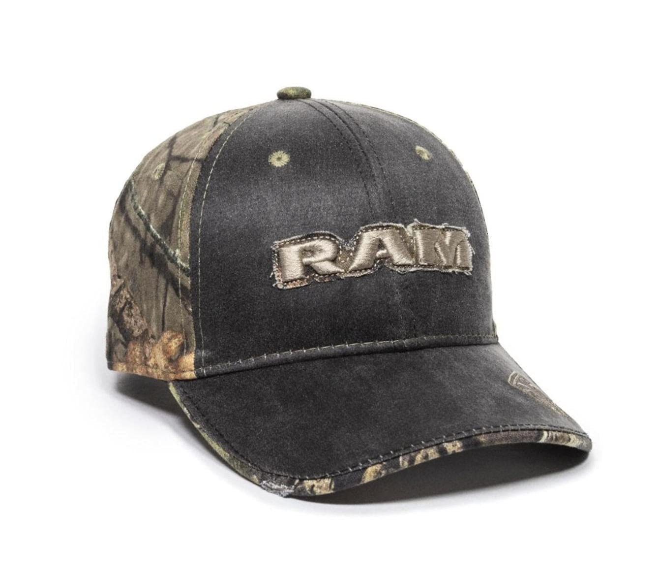 Hat - RAM Camouflage Weathered Ball Cap 3-D Embroidered with Applique