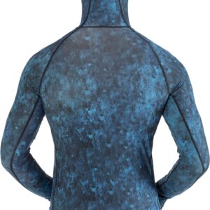 Cressi Hunter Hooded Rash Guard, Blue Camo, M