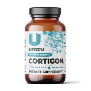 umzu cortigon - cortisol health supplement - mental clarity & focus supplement - with phosphatidylserine - focus vitamins - 30 day supply - 60 capsules