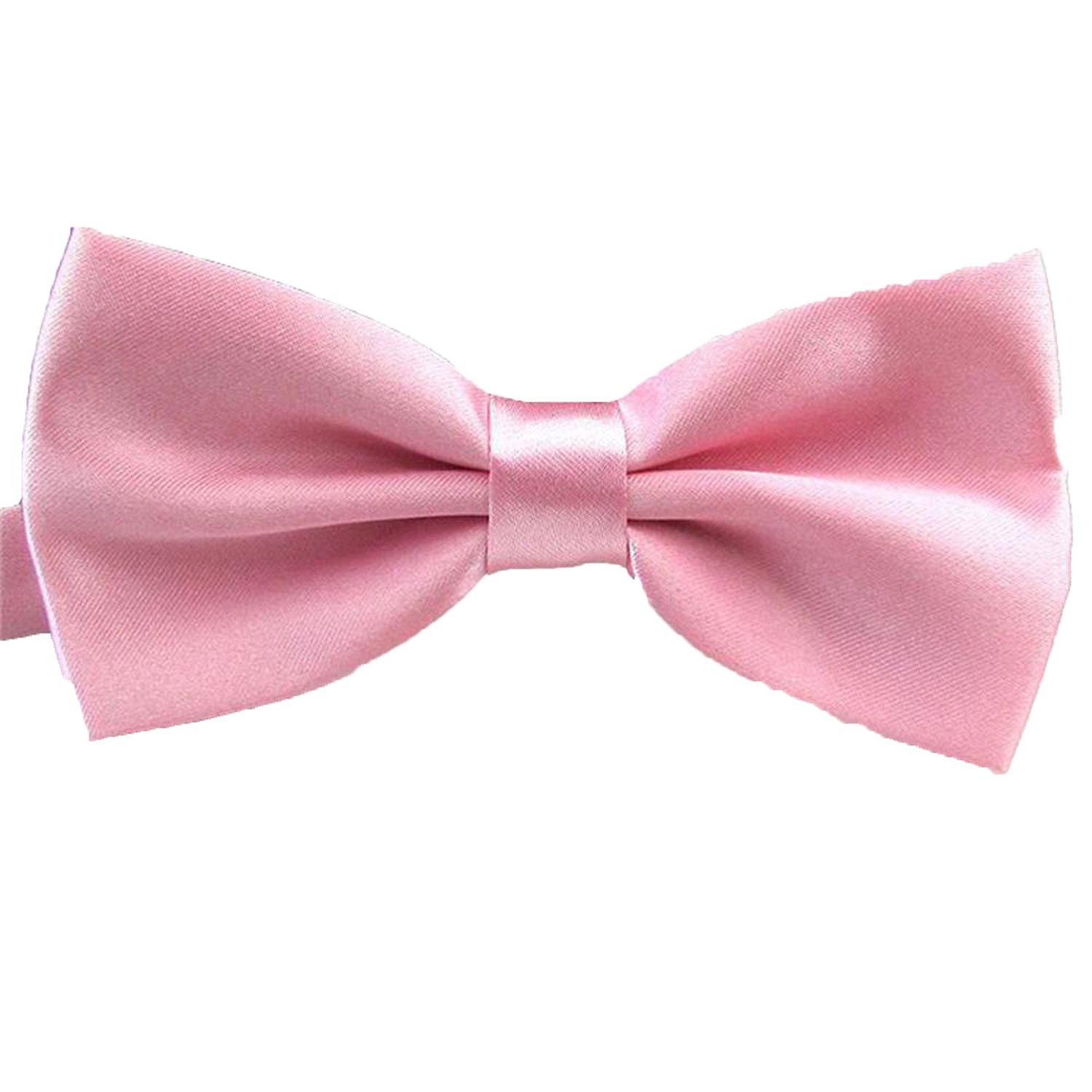 Men Bow Tie Adjustable Length Wedding Male Fashion Boys Satin Bowties one size Pink