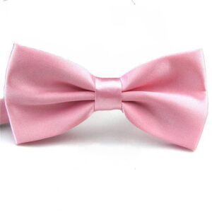 Men Bow Tie Adjustable Length Wedding Male Fashion Boys Satin Bowties one size Pink