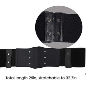 Nanxson Womens Elastic Wide Waist Band Tied Waspie Corset Obi Waist Belt PDW0077 (black)