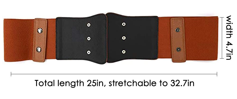 Nanxson Womens Elastic Wide Waist Band Tied Waspie Corset Obi Waist Belt PDW0077 (brown)