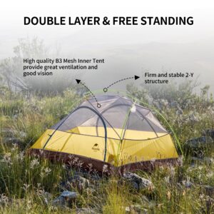 Naturehike Star River 2 Person Backpacking Tent, Waterproof Lightweight 2 Person Tent, Double Layer Ultralight Two Person Tent for Camping, Hiking, Cycling