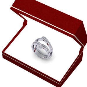 Dazzlingrock Collection 0.32 Carat (Cttw) Round White Diamond Enhancer Guard Anniversary Ring for Women in 10K White Gold Size 9.5