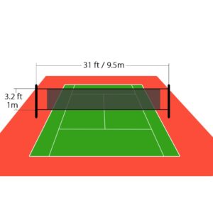 NKTM Volleyball Net, Outdoor Volleyball Net Volleyball Net Outdoor Volleyball Net for Backyard Pool Volleyball Net Volleyball Net for Pool Portable Volleyball Net Volleyball Equipment (32x3 Feet)