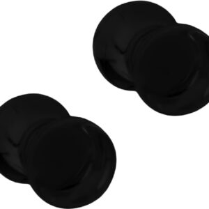 Forbidden Body Jewelry Set of 2G Black Acrylic Ear Gauges, 2 Gauge 6mm Solid Double Flared Saddle Plug Earrings