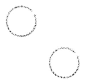 forbidden body jewelry set of 20g 8mm (5/16 inch) surgical steel braided hoop nose rings