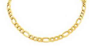 yellow gold figaro chain real solid 14k 16" to 24", 2.5mm (22)