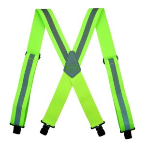 melotough safety reflective suspenders work suspenders heavy duty high hi viz tool belt suspenders