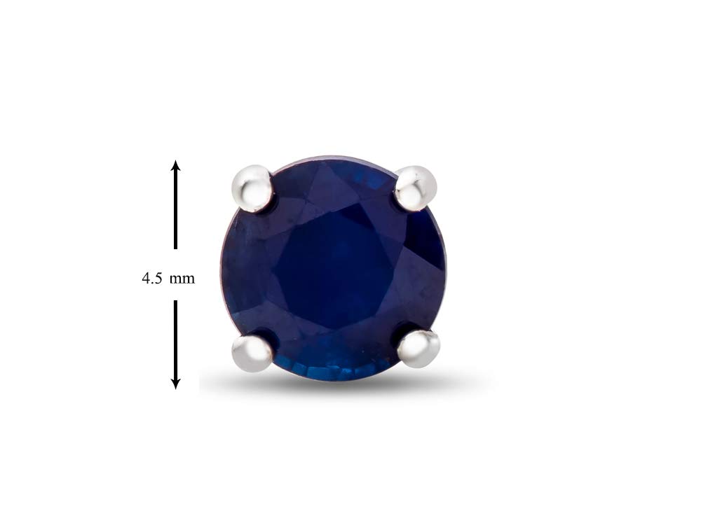 FJC Finejewelers 4.5mm Round Sapphire Post-With-Friction-Back Stud Earrings 10 kt White Gold