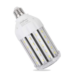 25w daylight led corn light bulb for indoor outdoor large area - e26 2500lm 6500k cool white,for street lamp post lighting garage factory warehouse high bay barn porch backyard garden super bright