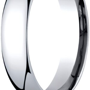 Benchmark Platinum 5mm Slightly Domed Super Light Comfort-Fit Wedding Band Ring, Size 14