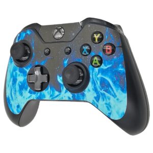 SKINOWN Skin Sticker Vinly Decal Cover for Microsoft Xbox One DualShock Wireless Controller (Blue Flame)