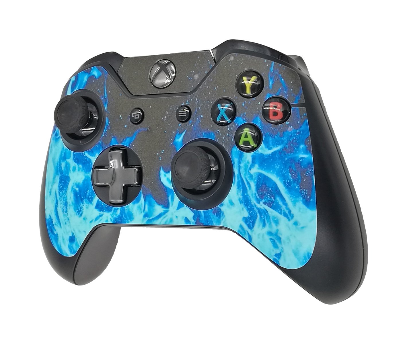 SKINOWN Skin Sticker Vinly Decal Cover for Microsoft Xbox One DualShock Wireless Controller (Blue Flame)