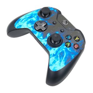 SKINOWN Skin Sticker Vinly Decal Cover for Microsoft Xbox One DualShock Wireless Controller (Blue Flame)