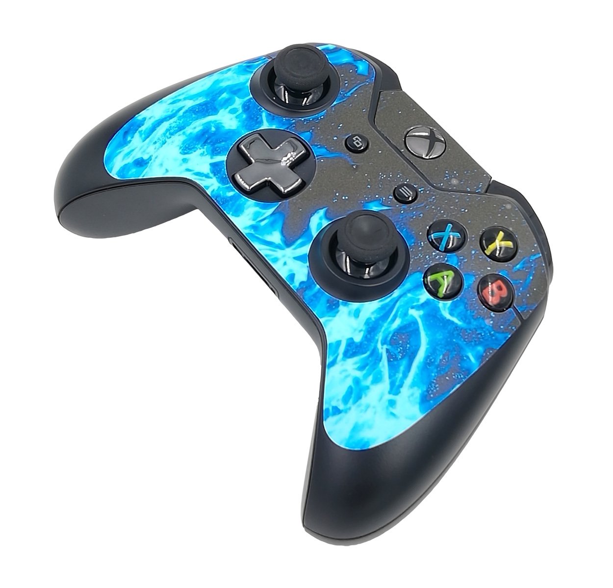 SKINOWN Skin Sticker Vinly Decal Cover for Microsoft Xbox One DualShock Wireless Controller (Blue Flame)