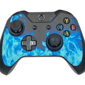 SKINOWN Skin Sticker Vinly Decal Cover for Microsoft Xbox One DualShock Wireless Controller (Blue Flame)