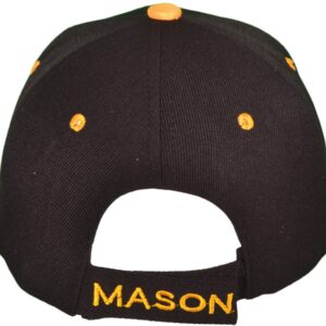 AborenCo Freemason Mason Symbol Adjustable 3D Embroidery Baseball Cap Hat (Black)