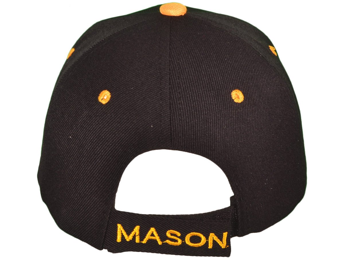 AborenCo Freemason Mason Symbol Adjustable 3D Embroidery Baseball Cap Hat (Black)