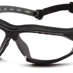 Pyramex Safety Products GB9410STM Isotope Safety Glasses, Clear H2MAX Anti-Fog Lens with Black Frame, Clear