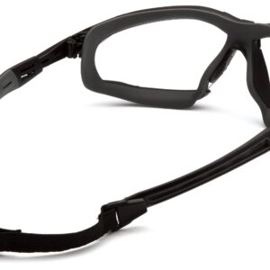 Pyramex Safety Products GB9410STM Isotope Safety Glasses, Clear H2MAX Anti-Fog Lens with Black Frame, Clear