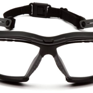 Pyramex Safety Products GB9410STM Isotope Safety Glasses, Clear H2MAX Anti-Fog Lens with Black Frame, Clear