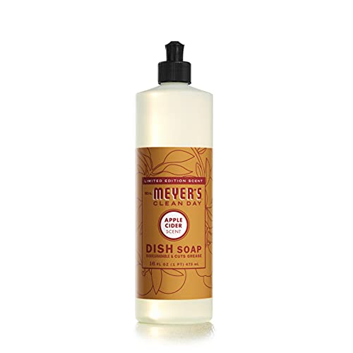 MRS. MEYER'S CLEAN DAY Liquid Dish Soap, Biodegradable Formula, Limited Edition Apple Cider, 16 fl. oz