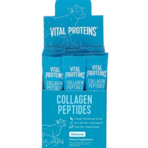 Vital Proteins Collagen Peptides Powder Supplement (Type I, III) Travel Packs, Hydrolyzed Collagen for Skin Hair Nail Joint - Dairy & Gluten Free - 10g per Serving - Unflavored (20ct per Box)